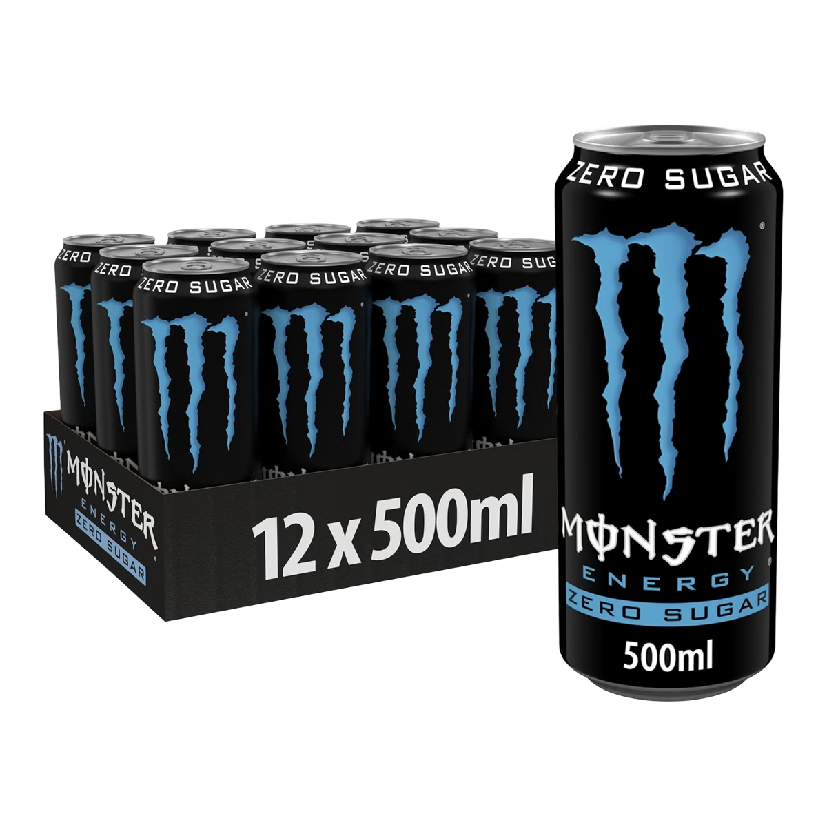 Monster Absolutely Zero 12x500ml (Energy Black/Blue) – Protein Bargain ...