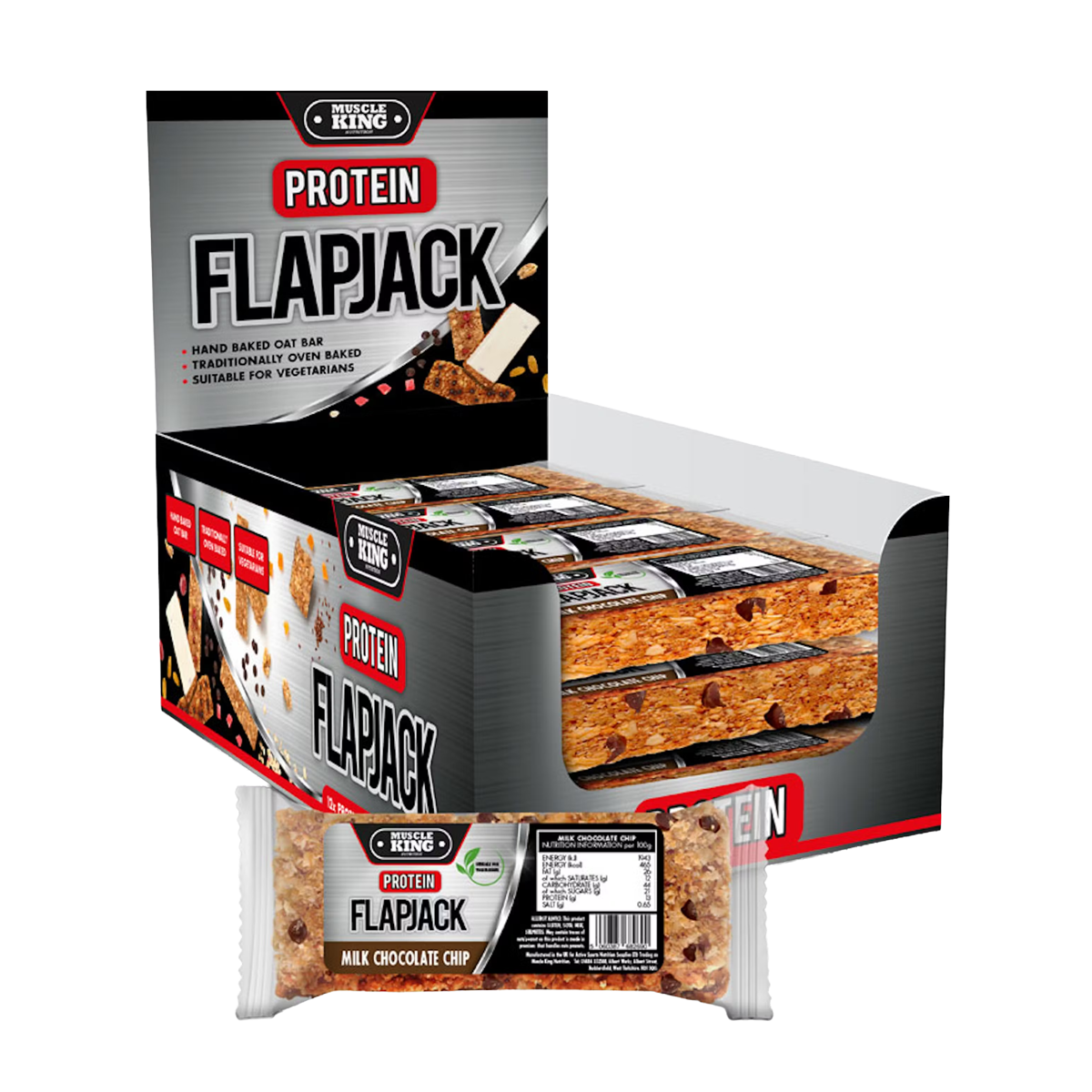 Muscle King Protein Flapjacks 12x100g – Protein Bargain Wholesale
